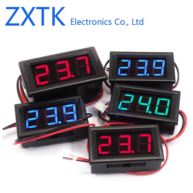 LED digital meter Voltage meter DC4.5V-120V DC Red Green Blue digital ...