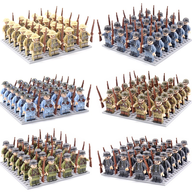 Mini Soldier Minifigures Educational Assembly Building Blocks Army ...