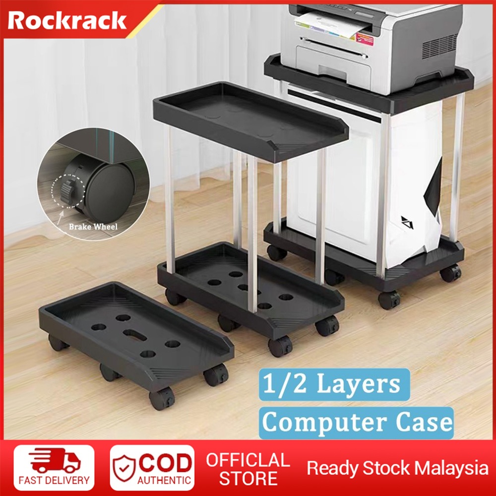360 Rotating 2 Layers Rack Computer Case Holder Cpu Stand Pc Base ...