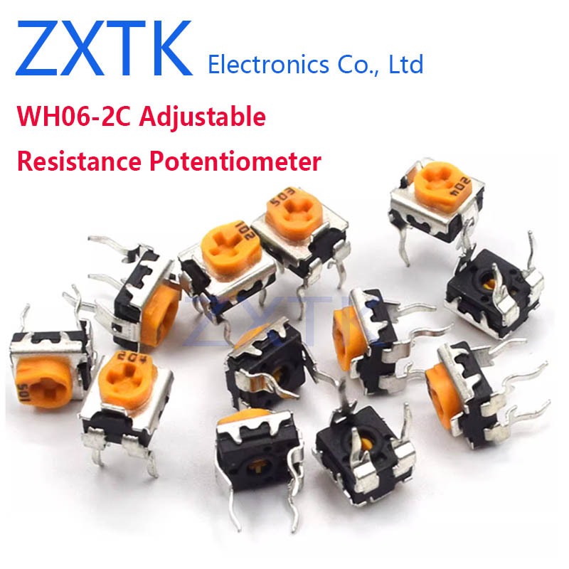 10PCS WH06-2C Adjustable Resistance Potentiometer horizontal type 1M 1K ...
