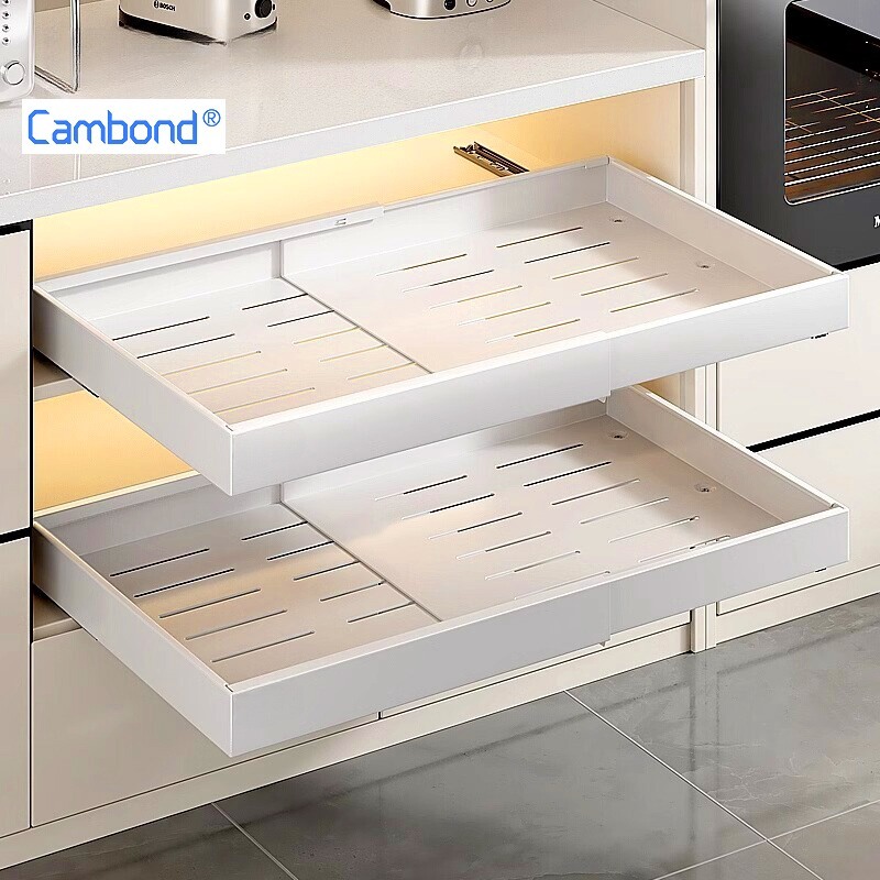 Cambond【Scalable】Kitchen Storage Rack with Slide Rails Pull-out Basket ...