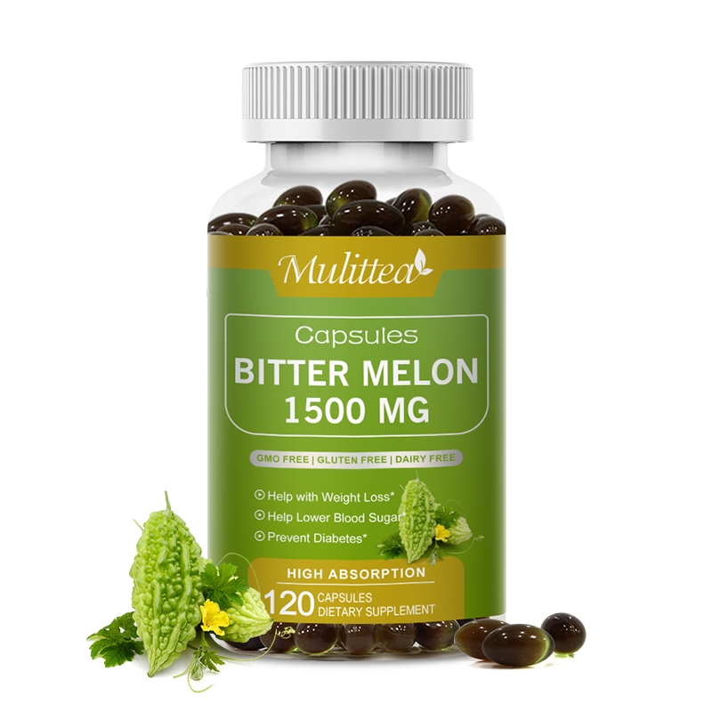 Mulittea Bitter Gourd Bitter Melon Capsules 1500mg Plant Based All ...
