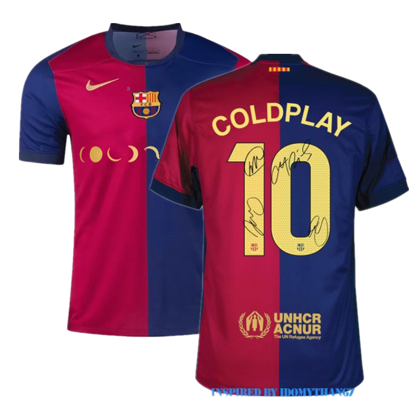 Home Signed Limited Edition FC Barcelona x Coldplay Football Jersey ...