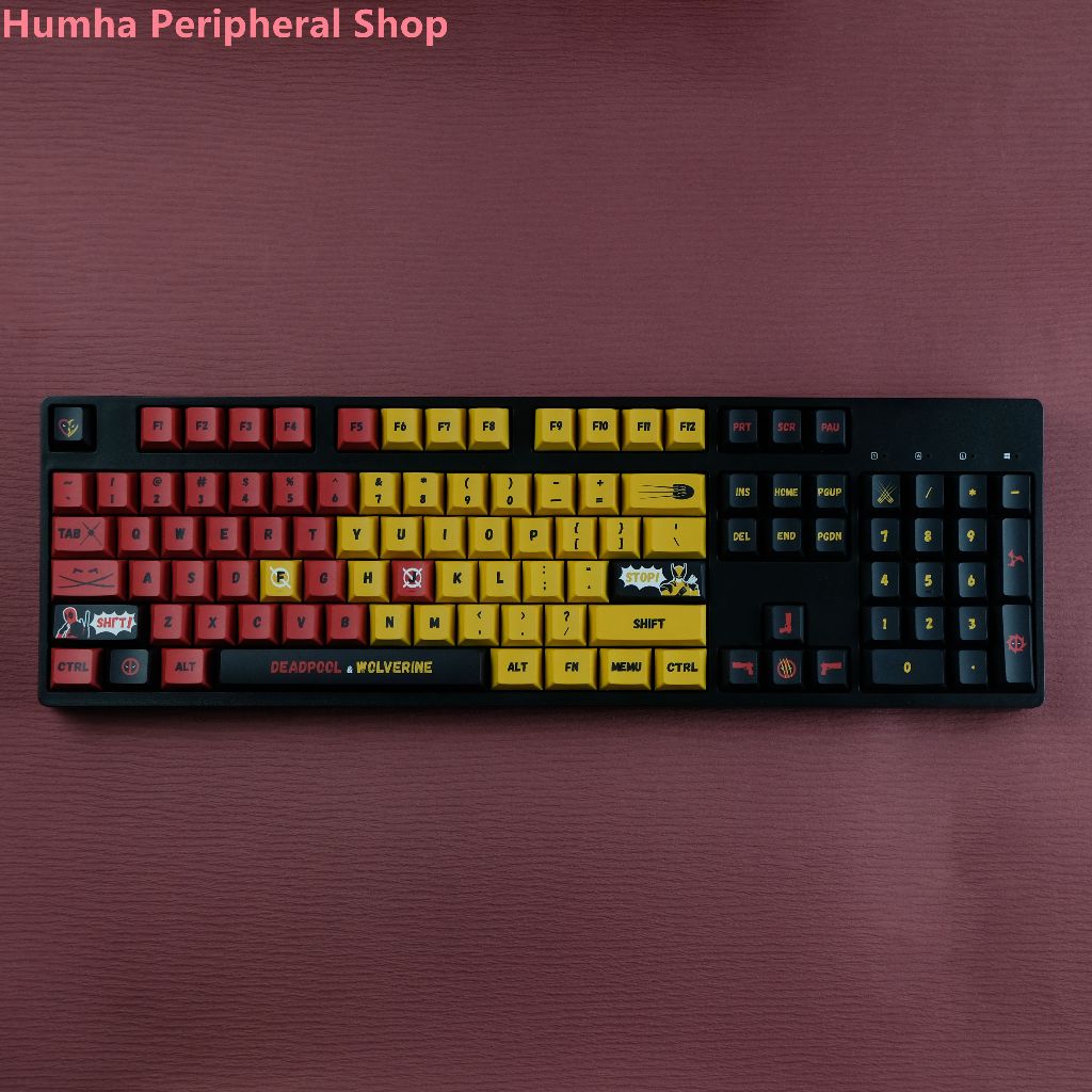 Humha Deadpool keycap PBT material Dye-Sublimation Cherry profile Mechanical Keyboard keycap ...