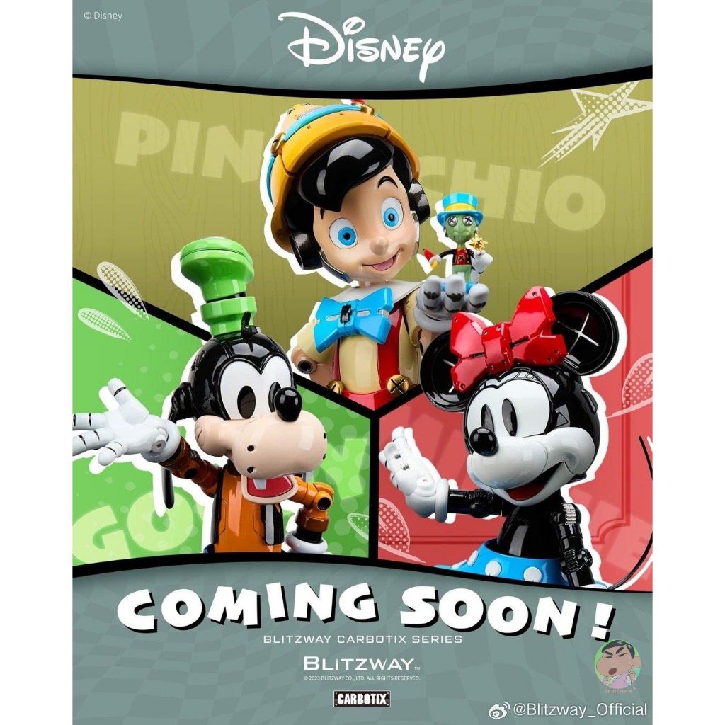 BLITZWAY Disney Carbotix Pinocchio & Minnie Mouse & Goofy Action Figure ...