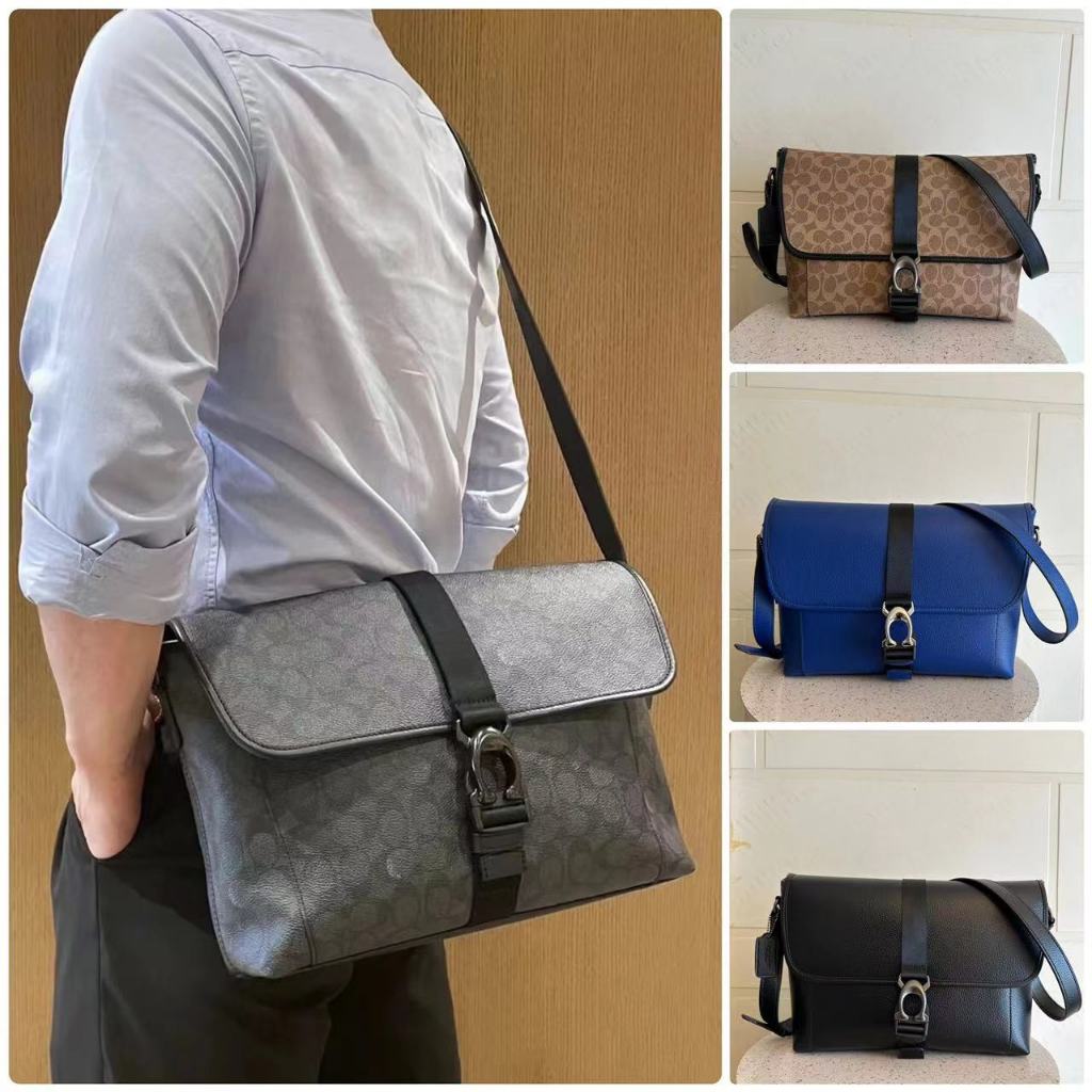 Coach Men's Bag Classic Logo BECK Cowhide Men's Flap Shoulder Messenger ...