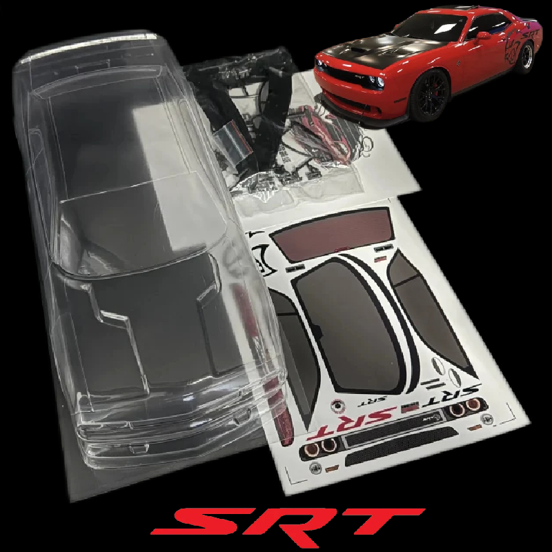 RC 1/10 Dodge SRT Challenger Hellcat PVC Body shell 190mm width 260mm ...