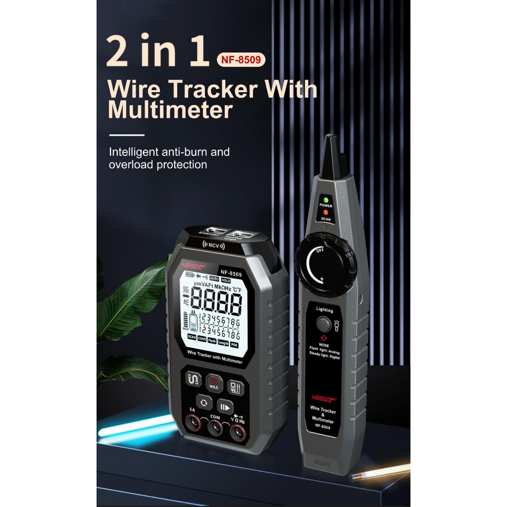 NOYAFA 2 in 1 Network Cable Tester & Digital Multimeter NF-8509 Cable ...