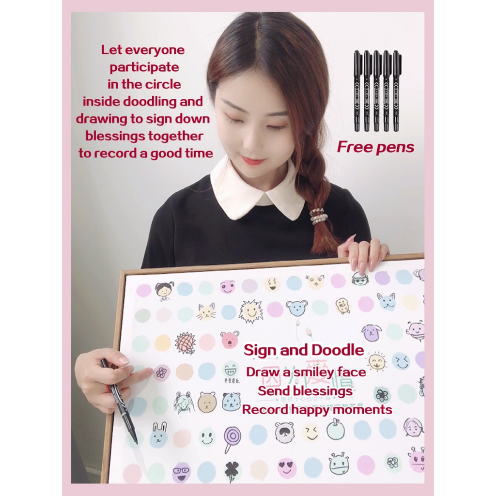 Smiley Face Sign-In Board-Message Book Customization, Party Opening ...