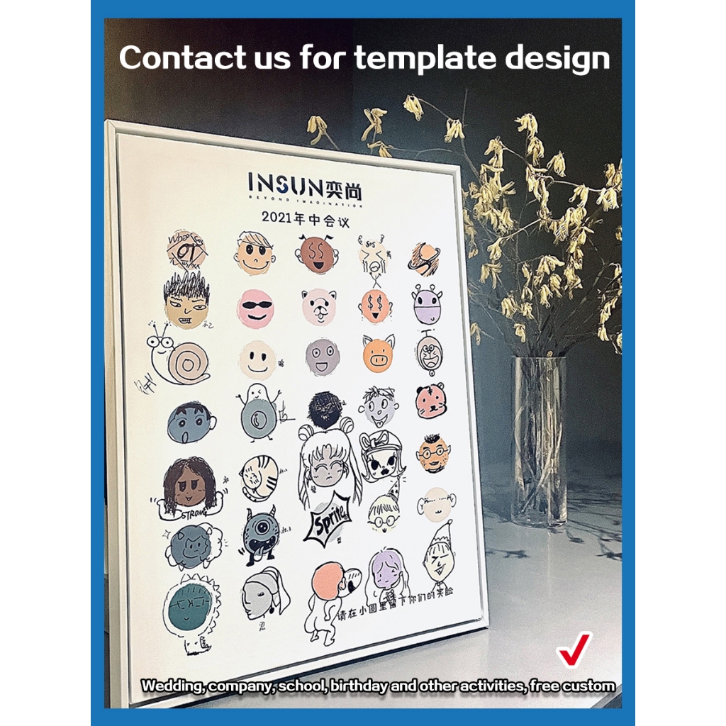 Smiley Face Sign-In Board-Message Book Customization, Party Opening ...