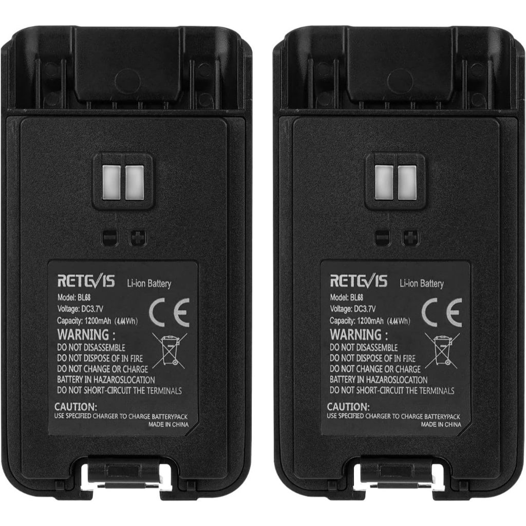 Retevis RT68 Two Way Radio Battery 3.7V 1200mAh Original Li-ion Battery ...