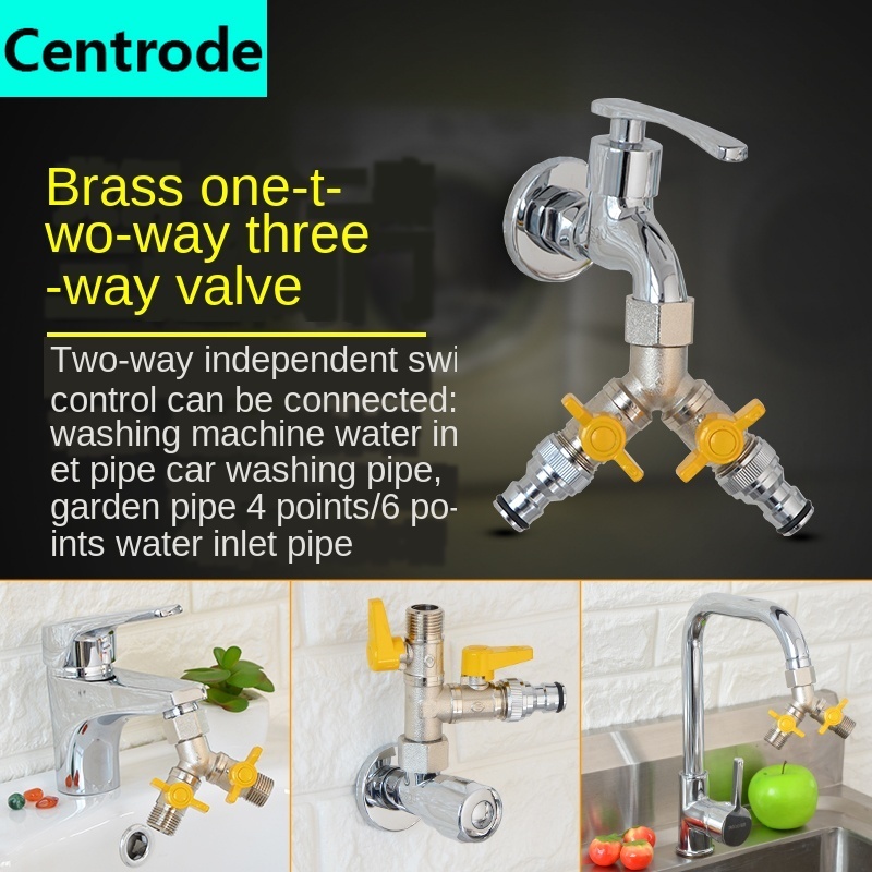 【YHD】Ball valve switch Washer faucet diverter valve three-way one-in ...