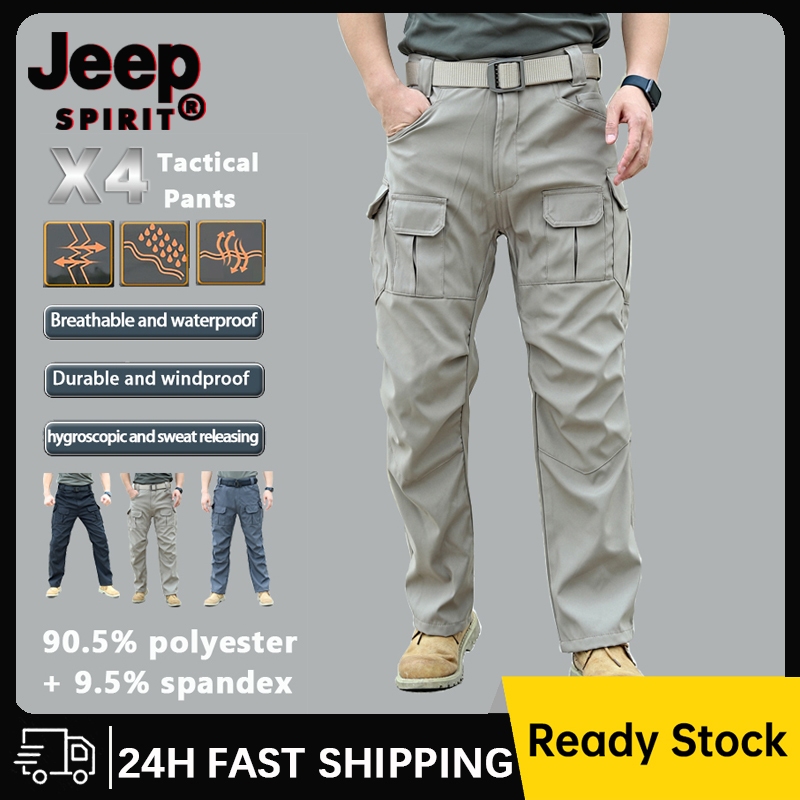 JEEP SPIRIT Men'S Multi 8 Pocket Straight Tactical Pants X4 Overalls ...