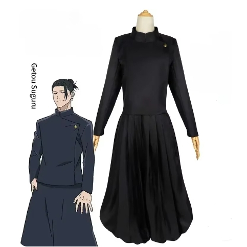 Geto Suguru Cosplay Costume Mens Black Shirt Pants Wig High School ...