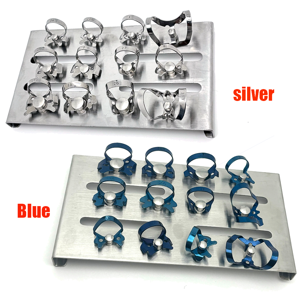 12PCS Dental Rubber Dam Clamps Endodontic Restorative Barrier Clip ...