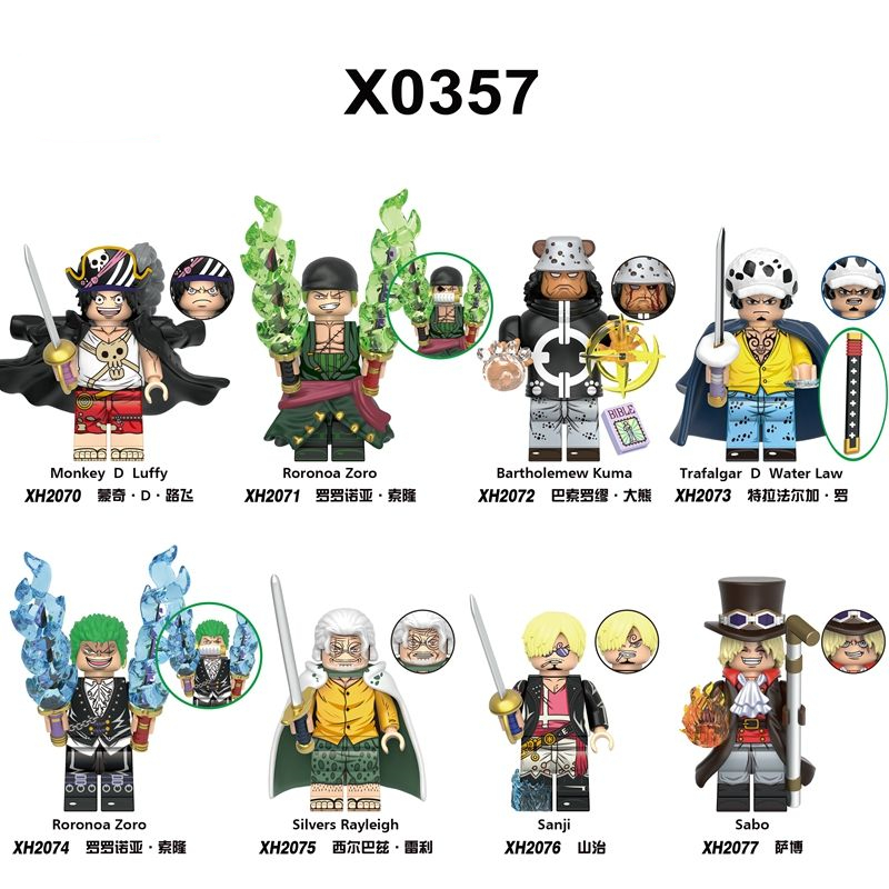 Anime Figure Block Toys Luffy Sanji Sabo Zoro Cartoon Building Block ...