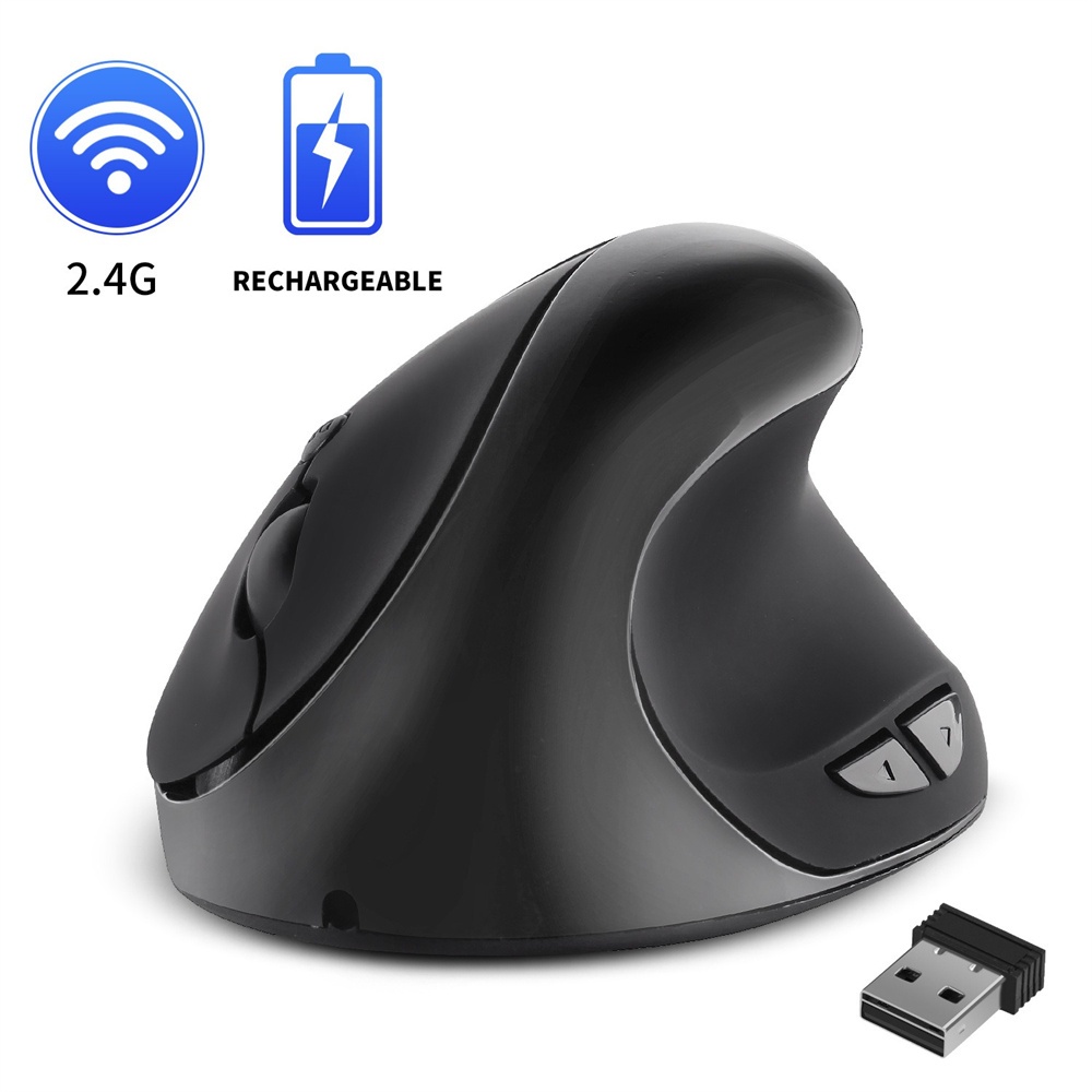 Vertical Mice Rechargeable Ergonomic Wireless Mouse 2.4G USB Receiver ...