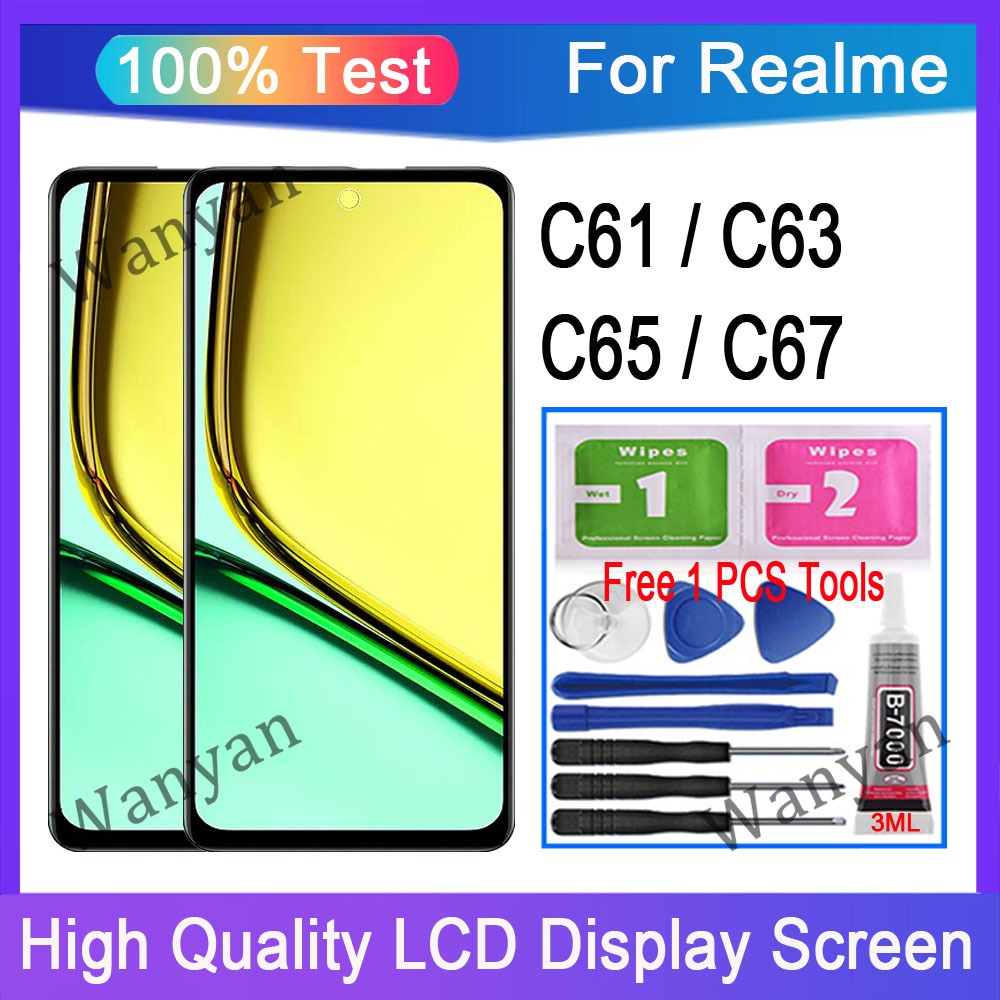 Original Display Realme C61 C63 C65 C67 4G C65 5G LCD Touch Screen With Frame Replacement ...
