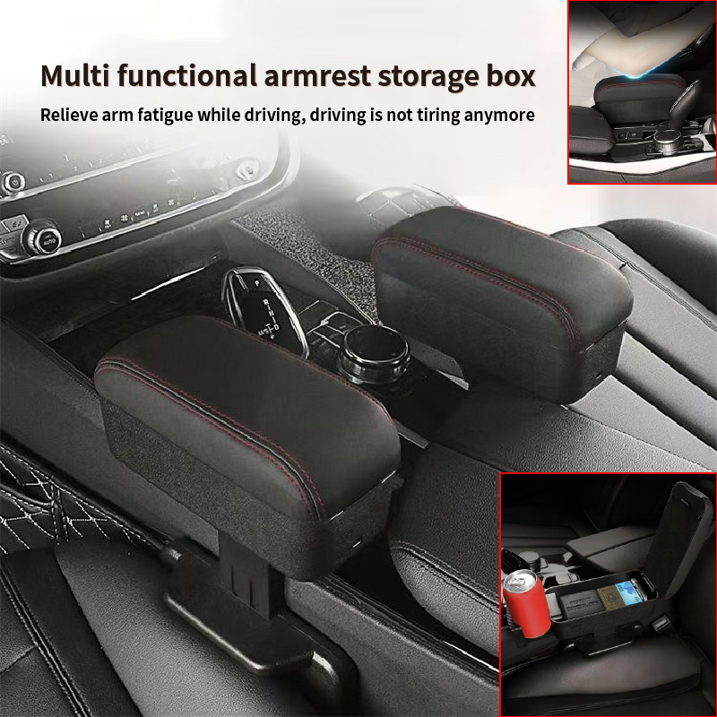 Car Elbow Support Water Cup Holder Automatic Retractable Storage Box ...
