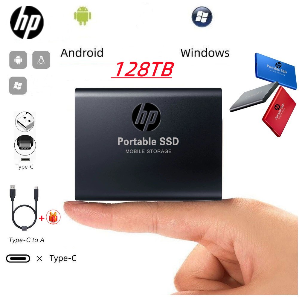 128TB High-speed 64TB 32TB SSD 16TB Portable External Solid State Hard Drive USB3.1 8TB Type-C ...
