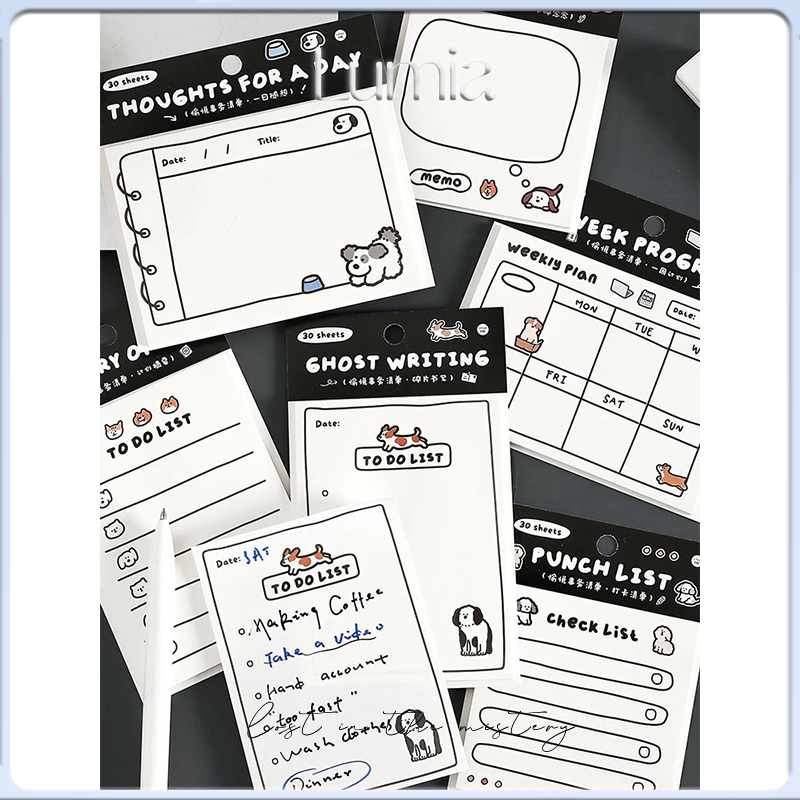 "Cute Puppy Memo Pad/to do list/office supply/Portable Message Note ...