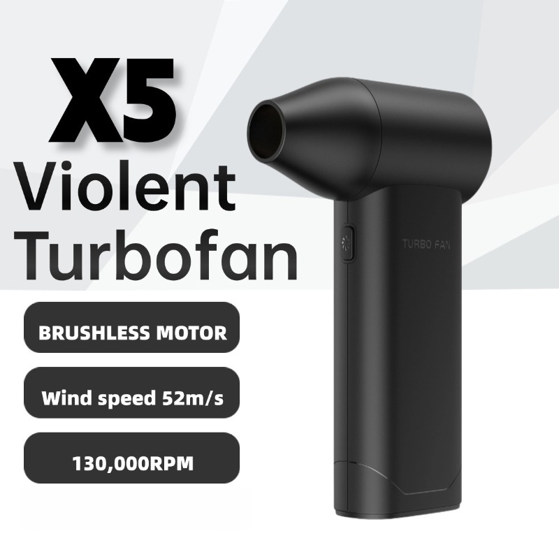 Handheld X5 Jet Fan 130,000RPM 52m/s Wind Speed Brushless Motor Ducted Turbofan High Power Duct ...