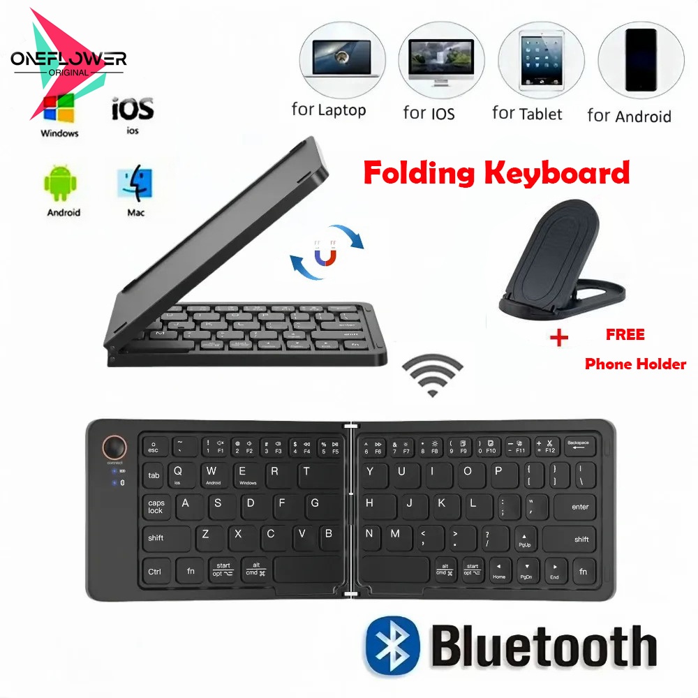 Mini Folding Bluetooth Keyboard For IPAD Mobile Tablet Notebook ...