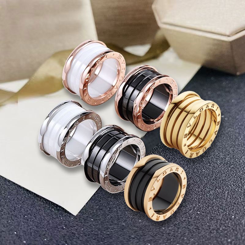 Little Red Man Black Ceramic Spring Ring/Couple Ring Fashion Wide Body ...