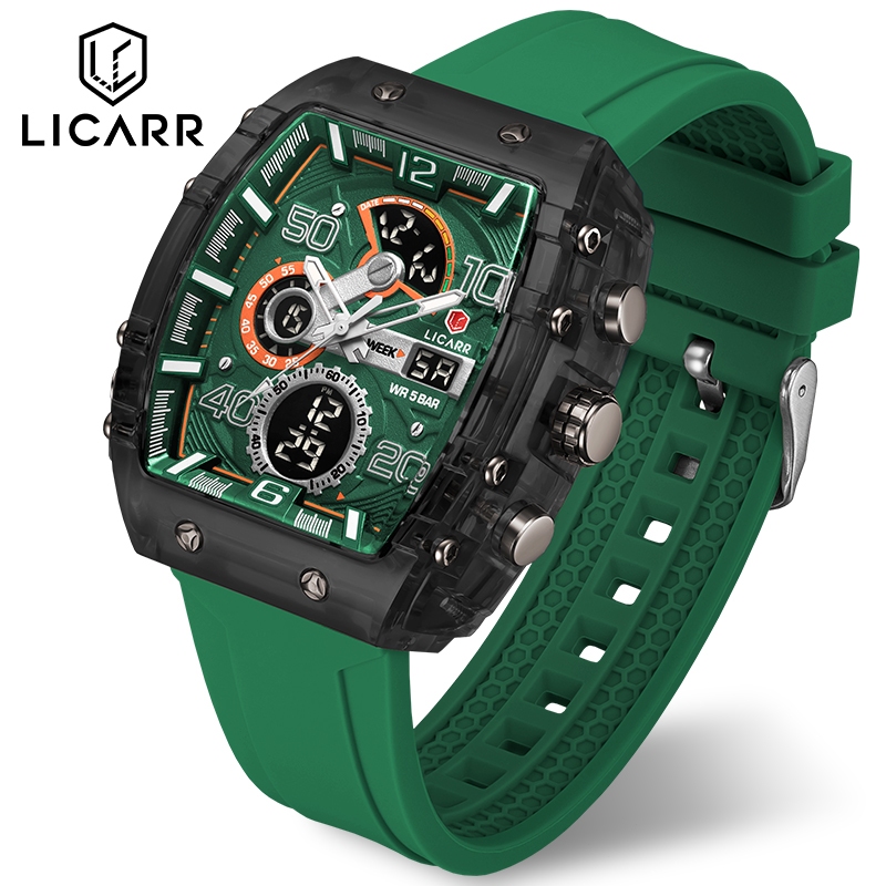 LICARR Top Brand Men's Watch Dual Display Fashion Waterproof Trend ...
