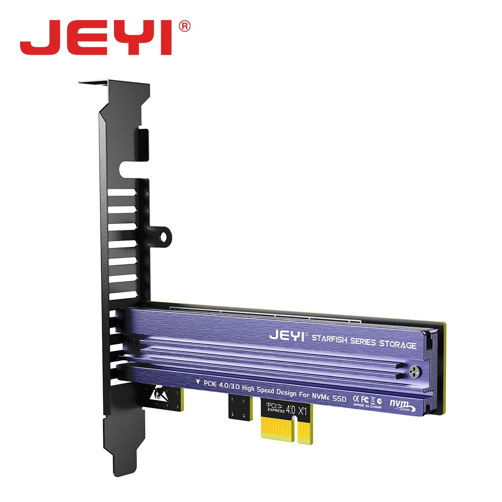 JEYI M.2 NVME to PCIe 4.0 3.0 Adapter With Aluminum SSD Heatsink, NVMe 64Gbps Gen4 PCIE X4 X8 ...