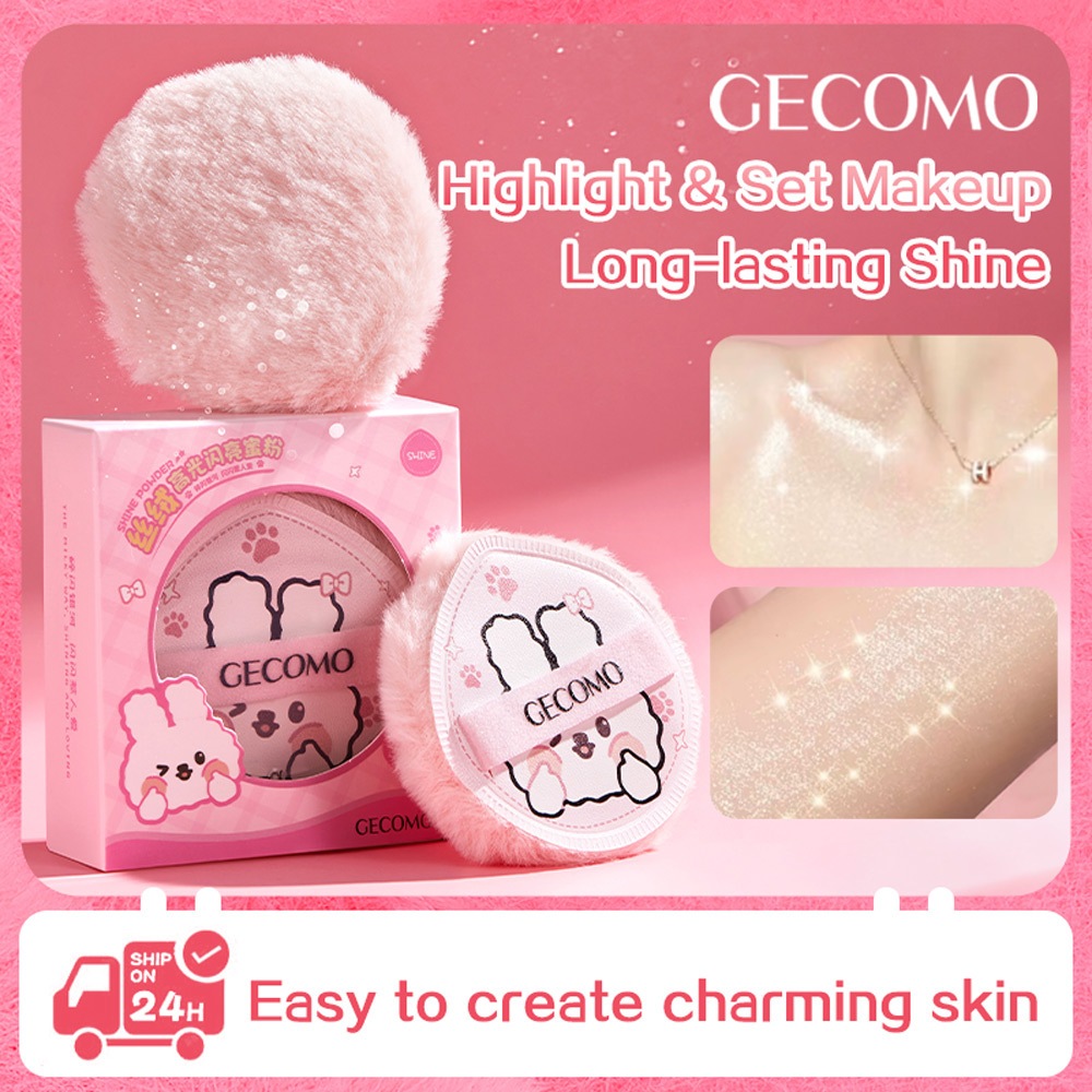 GECOMO High-gloss Loose Powder Setting Ball 高光拍拍粉 Fine Shimmer Powder ...
