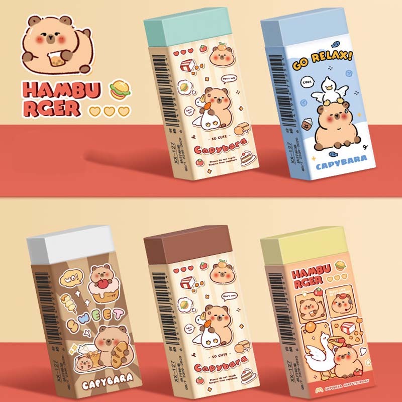 Cute Animal Square Student Eraser Student Rubber Erase Tools Stationery ...