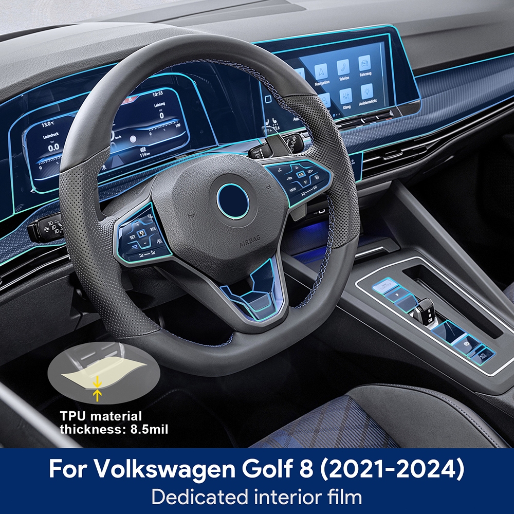 For VW Volkswagen Golf 8 2021-2024 TPU Transparent Navigation Screen ...