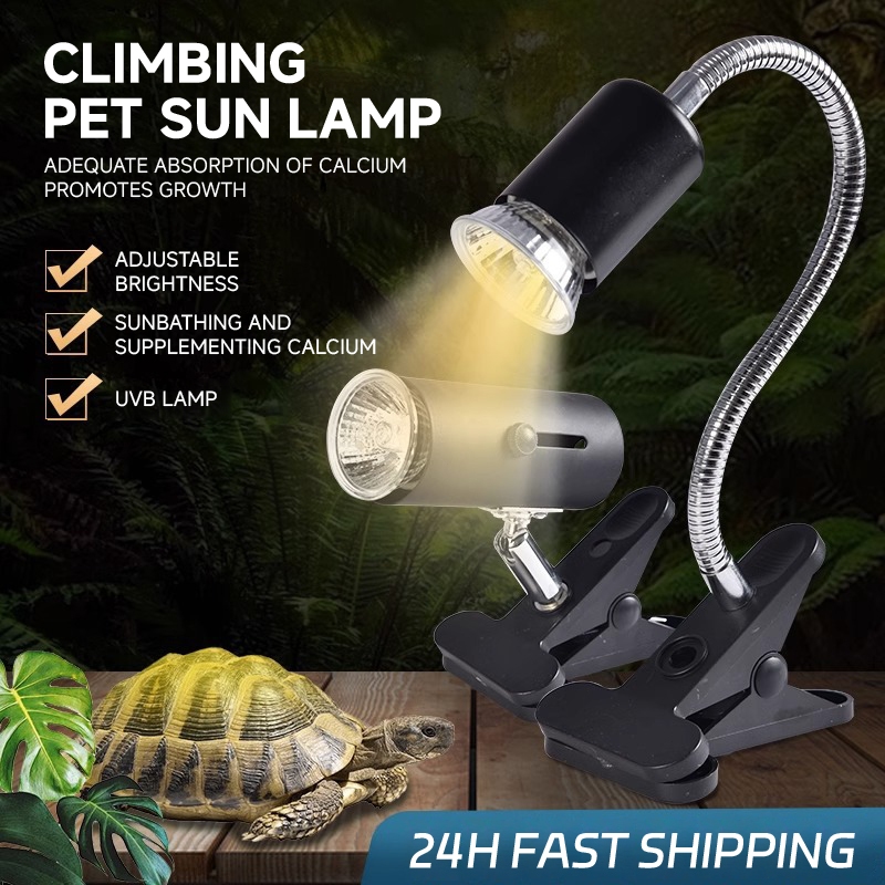 UVA UVB Turtle Basking Lamp Lampu Kura Kura Turtle Reptile Heat Lamp Aquarium Holder for UV Bulb ...