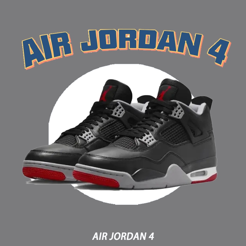 Jodan 4 Original air Jordan 4 retro Bred Reimagined Black Red ...