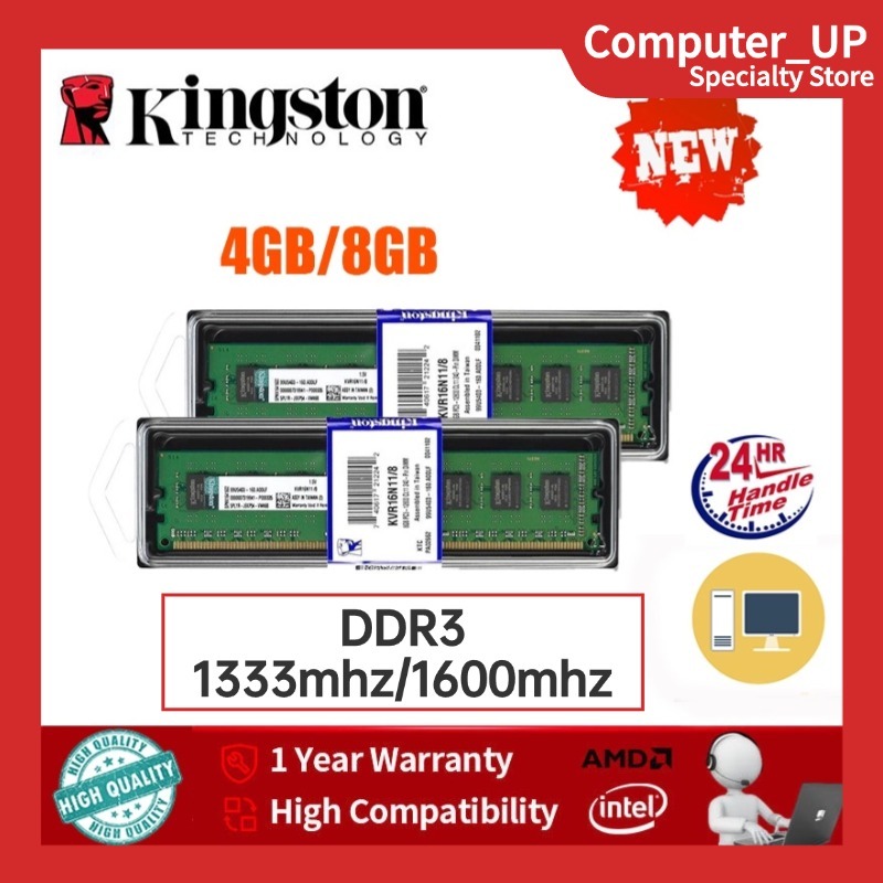 【FAST shipping】Kingston DDR3 4GB/8GB 1066/1333/1600MHz Memory PC Ram Dimm 240-pin Desktop ...