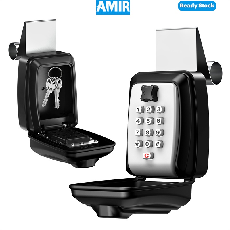 AMIR Updated Key Lock Box Outdoor, Car Window Key Safe Box, Wall ...