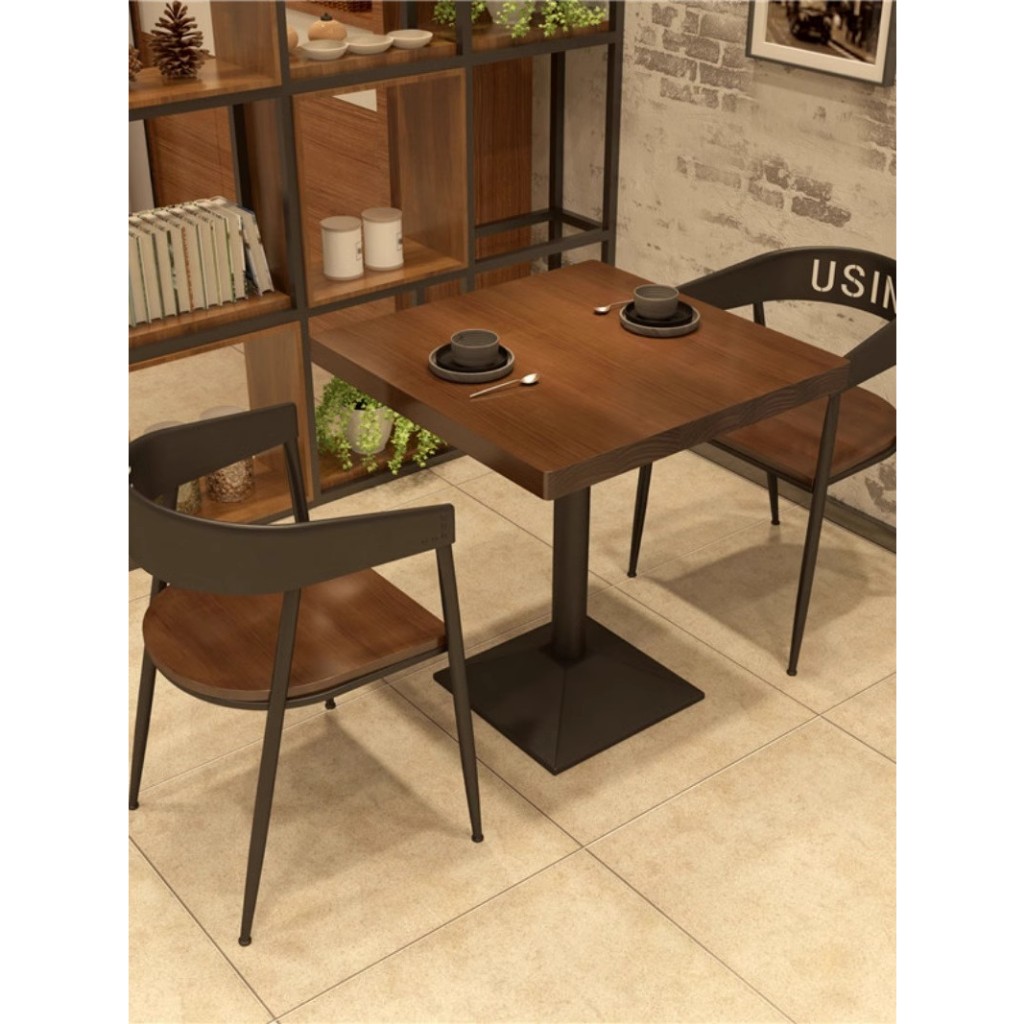 American style solid wood small square table casual small bar coffee ...