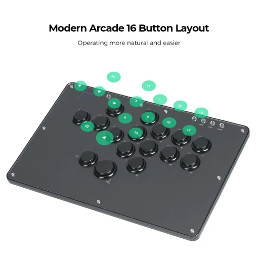 Haute42 FightStick Joystick Arcade Hitbox Button Rim Leverless ...