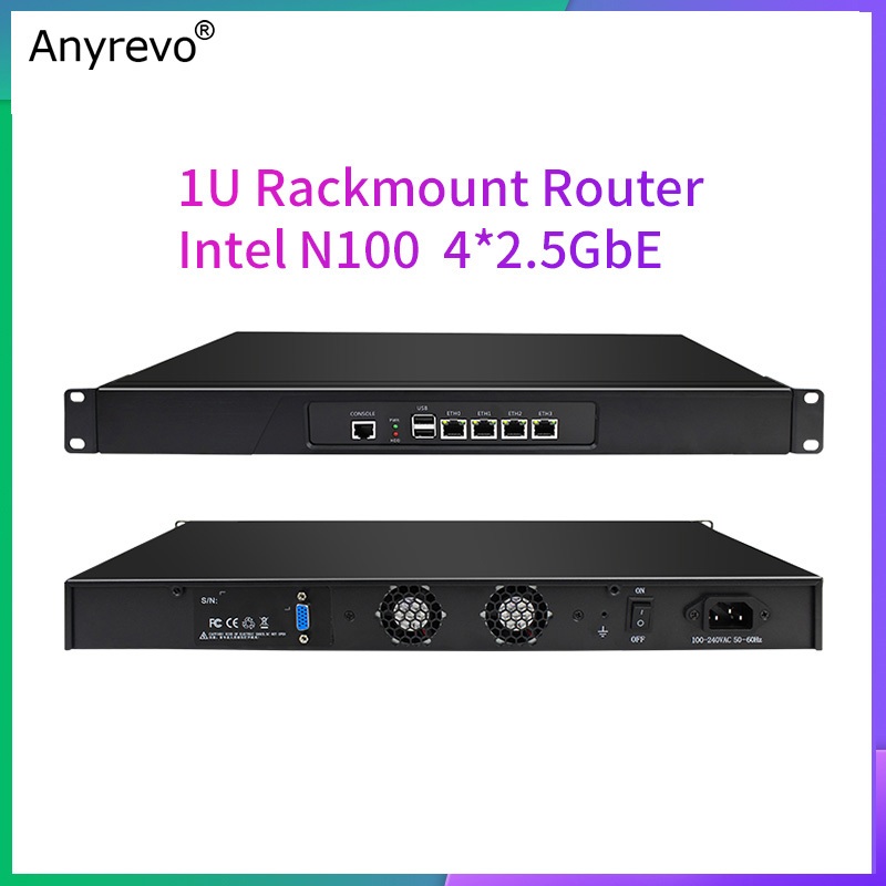 1U 19 Inch Rack Mount Firewall Appliance Intel N100 Core I3 N305 ...