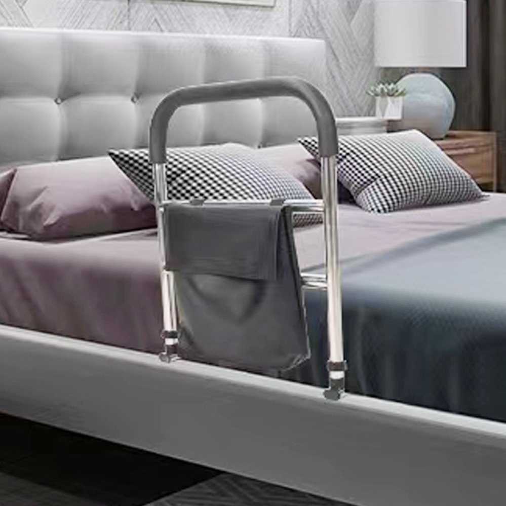 Bed Rail Safety Elderly Bed Guard Assist Bar with Storage Handle ...