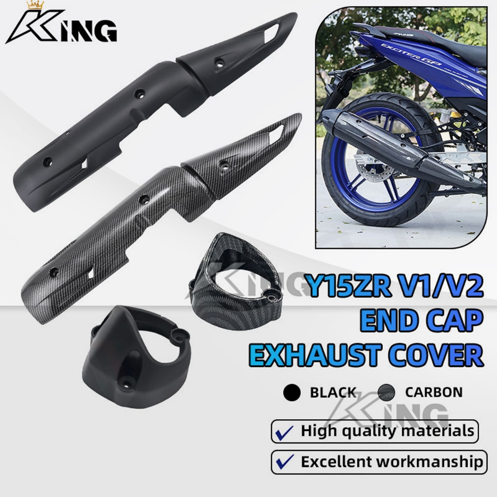 Y15ZR V1 V2 END CAP EXHAUST PIPE COVEREKZOS COVER CARBON EXHAUST ...