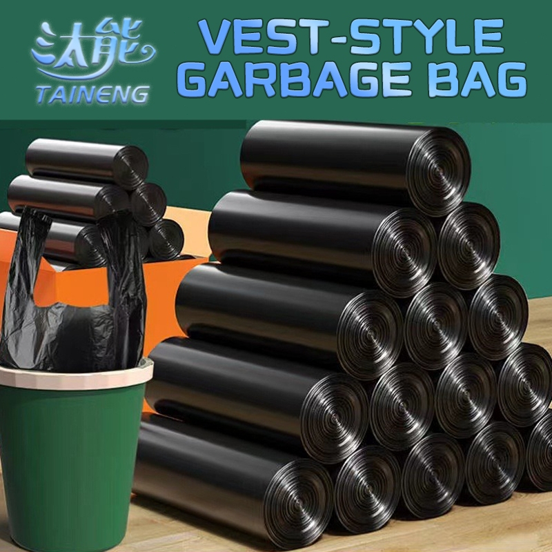 [50PCS/1Roll] Drawstring Disposable Garbage Bag Strong Plastic Waste ...
