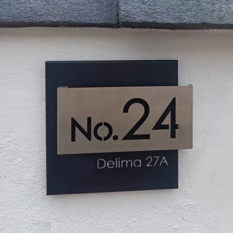 Customizable Solid Metal Double Edge Folding House Number Plate ...