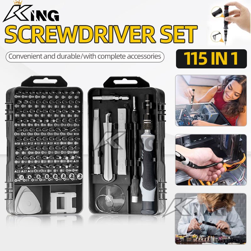 SCREWDRIVER SET 115 IN 1 DIY MAGNETIC REPAIR TOOL KIT PROFESSIONAL SCREW DRIVER PRECISION ...