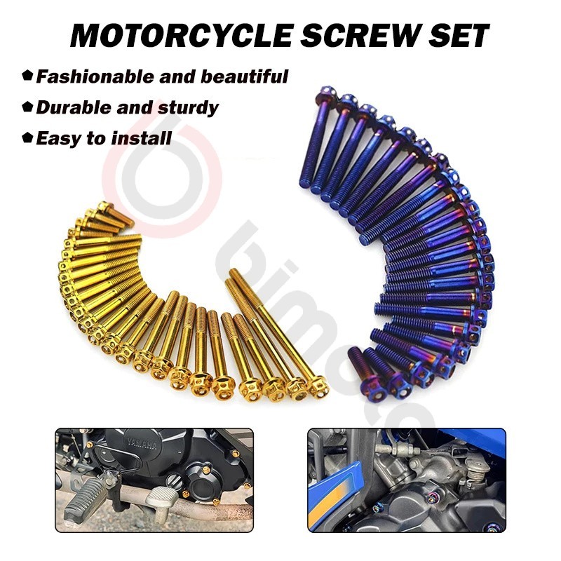 Engine Screw Enjin Set Titanium/Gold YAMAHA LC135 4S V1-V8 Y15 SRL115 ...