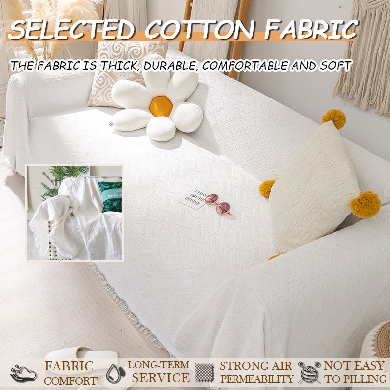 Nordic Sarung waffle White Sofa Cushion cover 1/2/3/4 seater full set ...