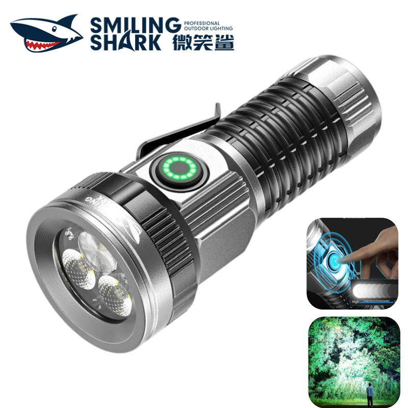Smiling Shark SD5290 LED Mini Torch Light Super Bright M60 6000LM 5Mode Type-c Rechargeable ...