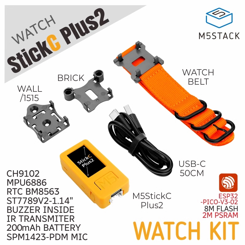 M5Stack StickC Plus2 ESP32 IoT development board Wearable watch set DIY electronic kit | Shopee ...