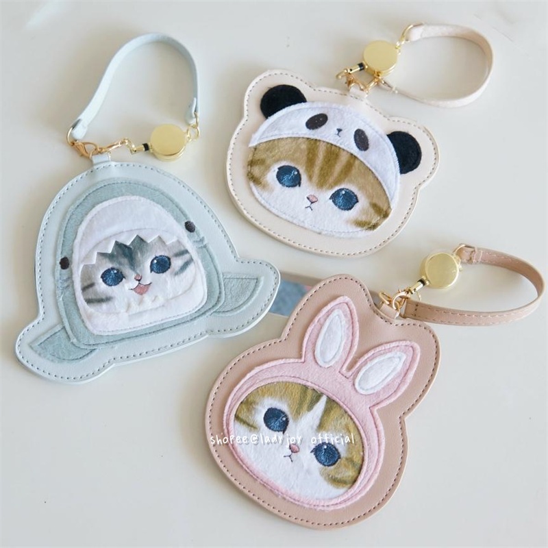 Japanese Mofusand Cat Card Holder, Retractable Bus Card / Student Card ...